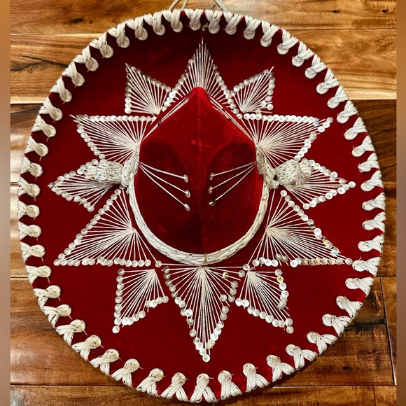 Accessories | Luna Authentic Red Mexican Sombrero From Mexico | Poshmark